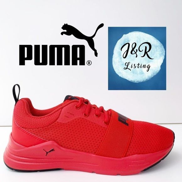 Puma | Shoes | Puma Wired Run Red Running Shoes Black Puma Logo Size 7y ...